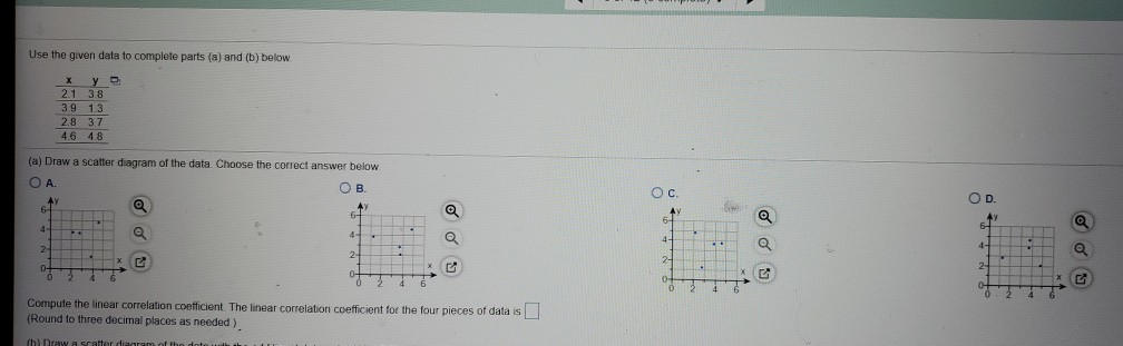 Solved Use the given data to complete parts (a) and (b) | Chegg.com