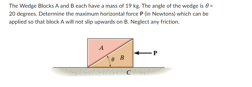 Solved The Wedge Blocks \( ﻿A \) ﻿and \( ﻿B \) ﻿each have a | Chegg.com