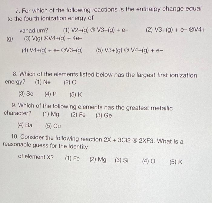 Solved 1. Consider the element with the electron | Chegg.com