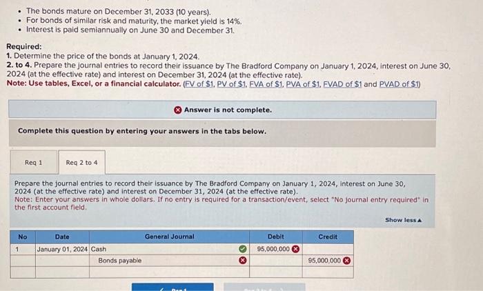 Solved The Bradford Company issued 12% bonds, dated January | Chegg.com