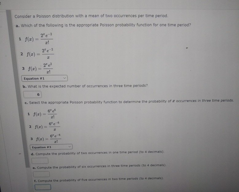 Solved Consider a Poisson distribution with a mean of two | Chegg.com