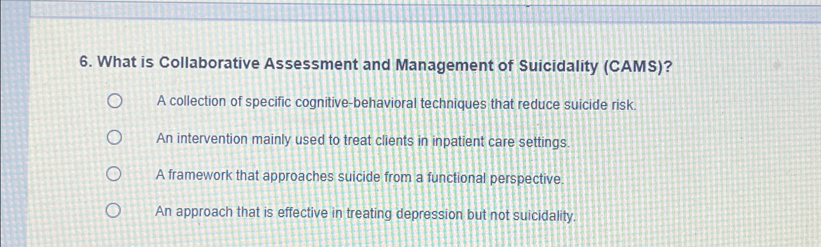 Solved What is Collaborative Assessment and Management of | Chegg.com