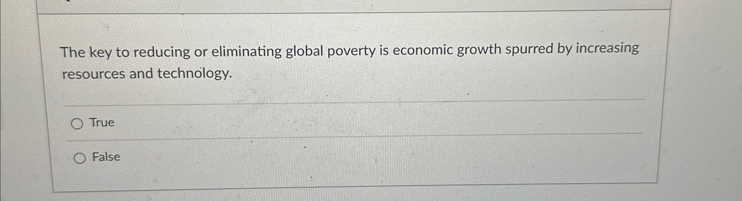 Solved The key to reducing or eliminating global poverty is | Chegg.com