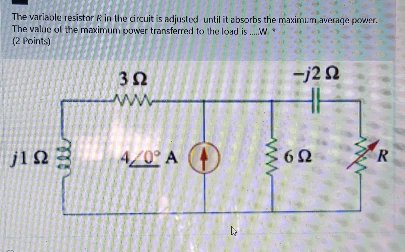 Solved The variable resistor R in the circuit is adjusted | Chegg.com