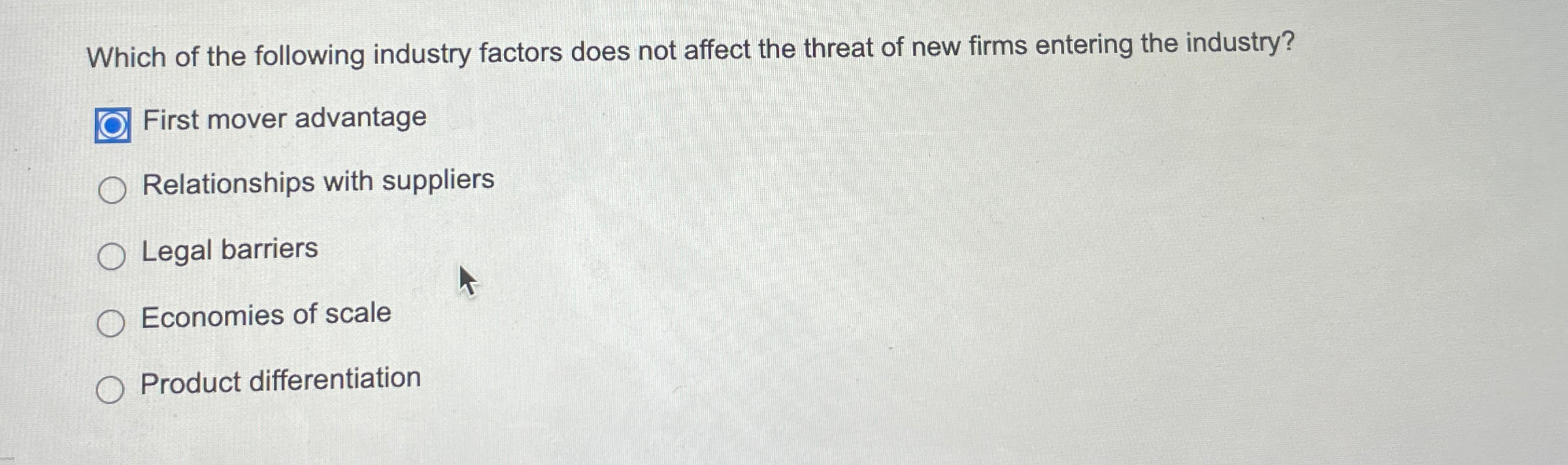 Solved Which of the following industry factors does not | Chegg.com