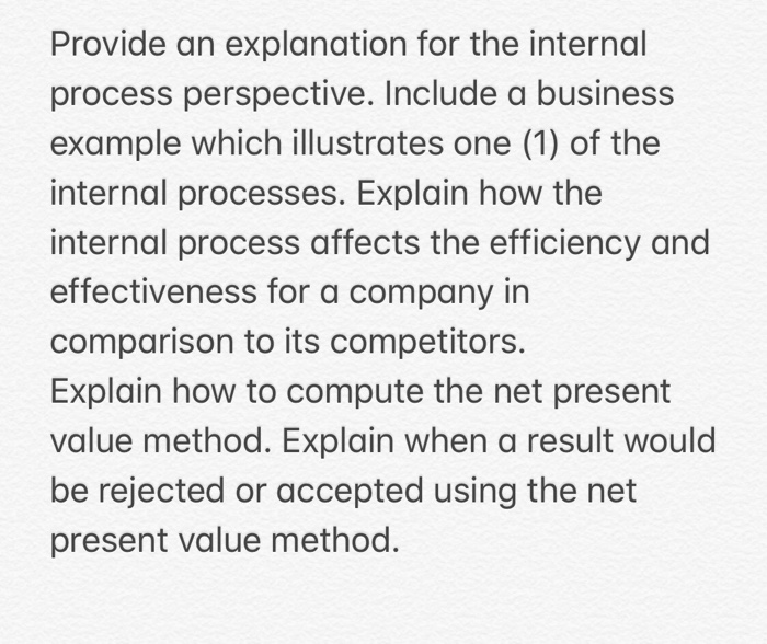 Solved Provide an explanation for the internal process | Chegg.com