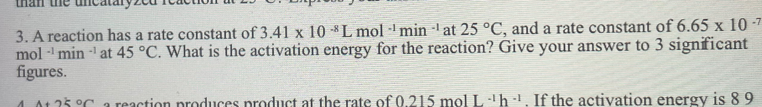 Solved A reaction has a rate constant of | Chegg.com