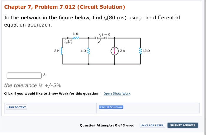 Solved Chapter 7, Problem 7.012 (Circuit Solution) In the | Chegg.com