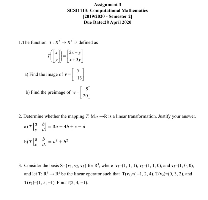 Solved Assignment 3 SCSI1113: Computational Mathematics | Chegg.com