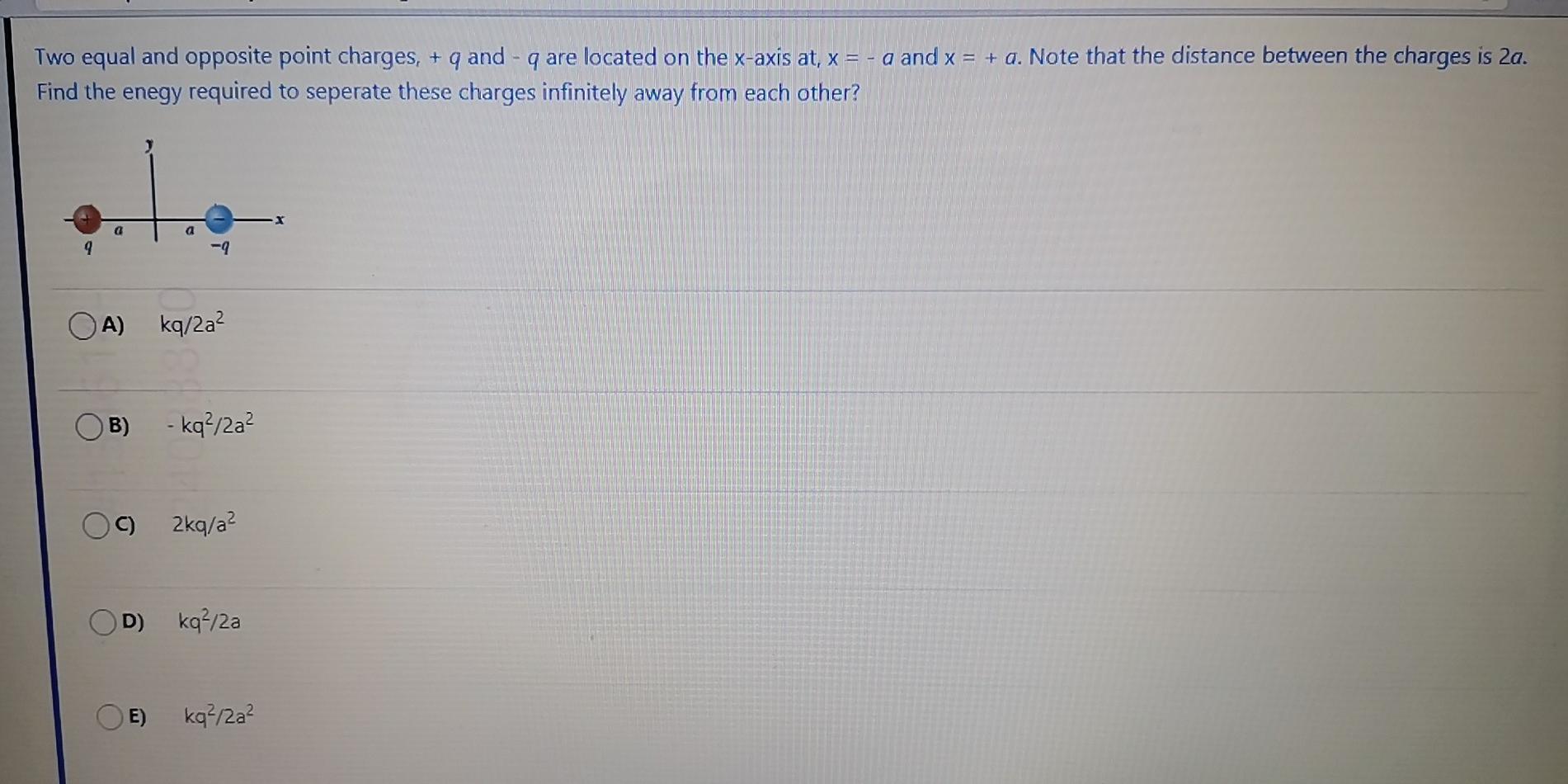 Solved Two equal and opposite point charges, +q and - q are | Chegg.com