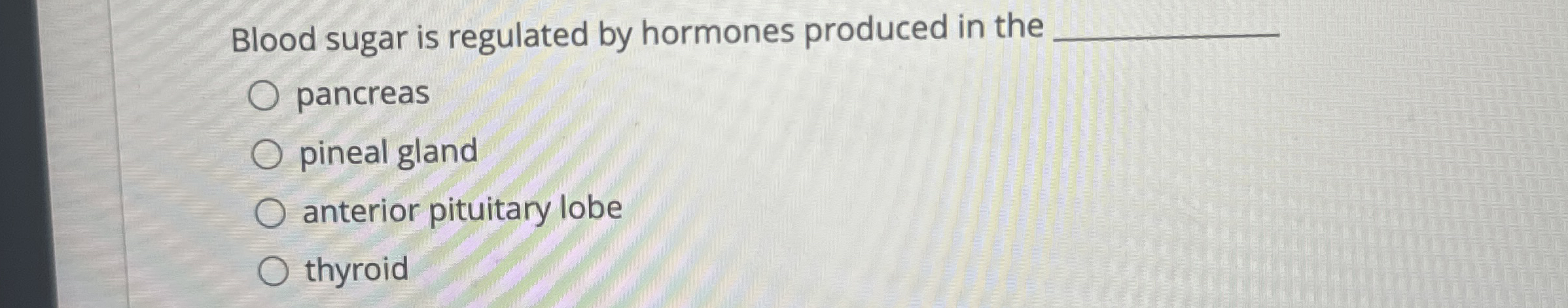 Solved Blood sugar is regulated by hormones produced in the | Chegg.com