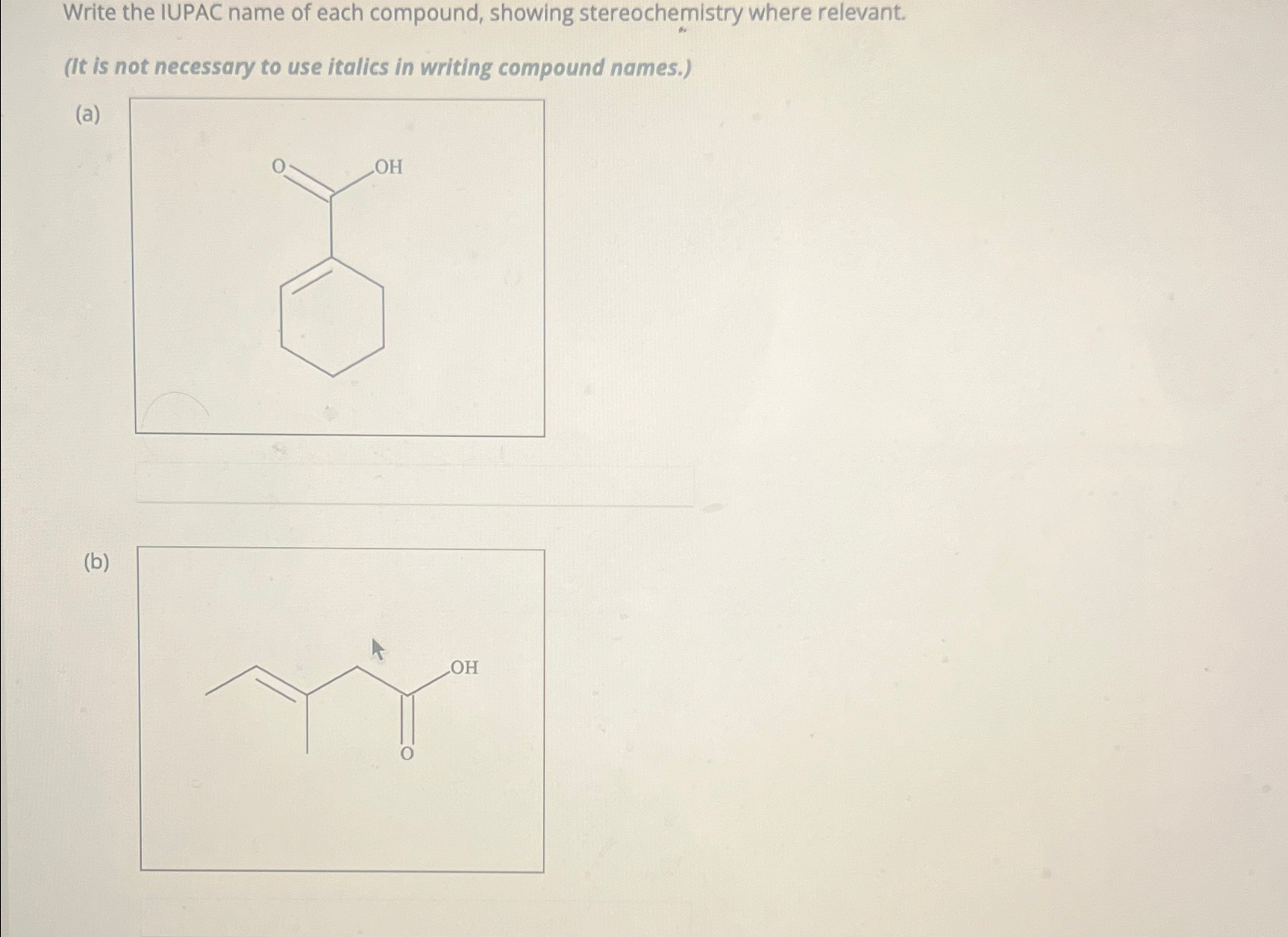 Solved Write the IUPAC name of each compound, showing | Chegg.com