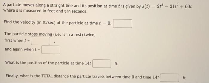 Solved A particle moves along a straight line and its | Chegg.com