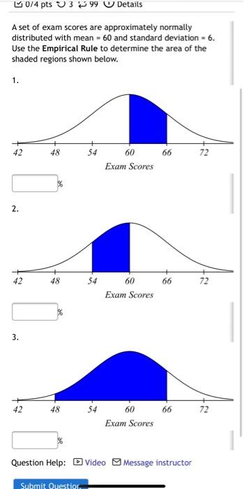 Solved 074 pts 399 Details A set of exam scores are | Chegg.com