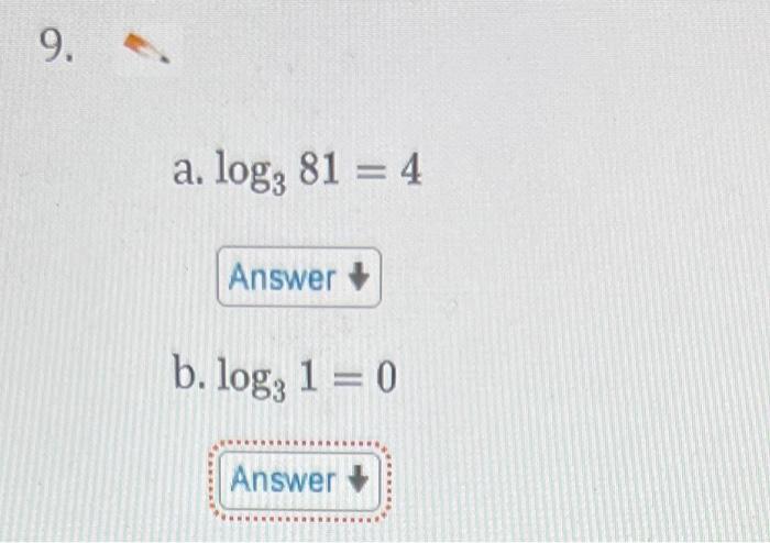 Solved log381=4 log31=0 | Chegg.com