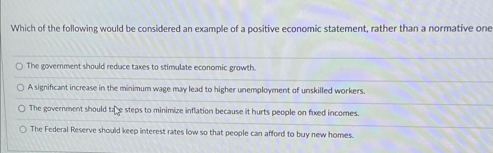 Solved Which of the following would be considered an example | Chegg.com