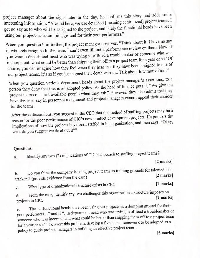 Solved Read the following case and answer all the questions | Chegg.com