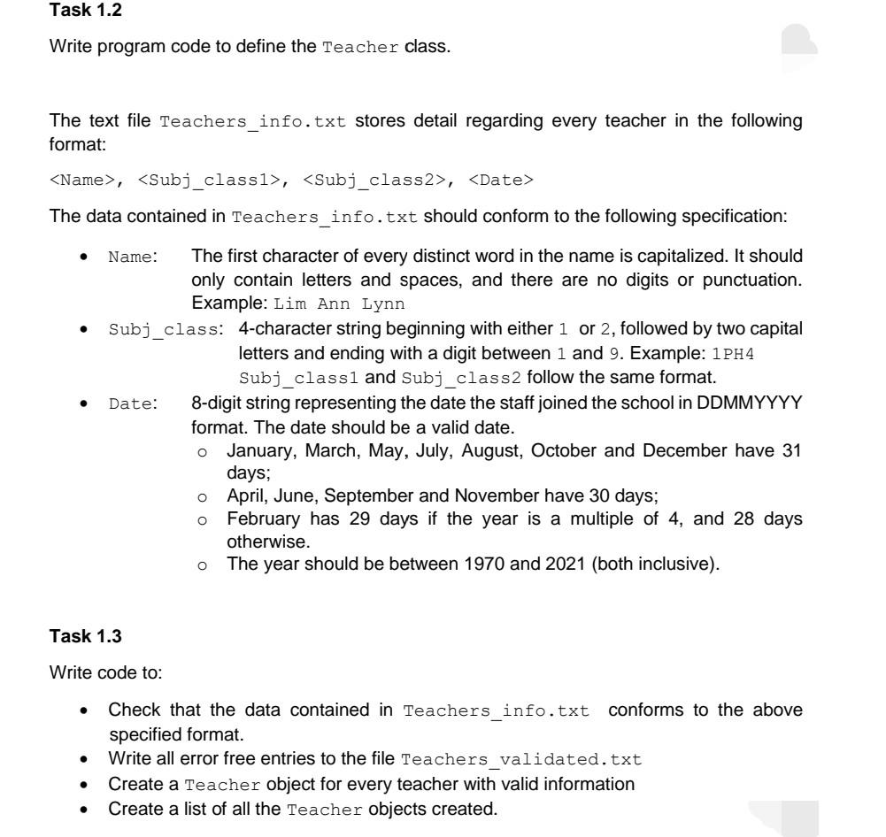 Solved A School Wants To Use Object Oriented Programming