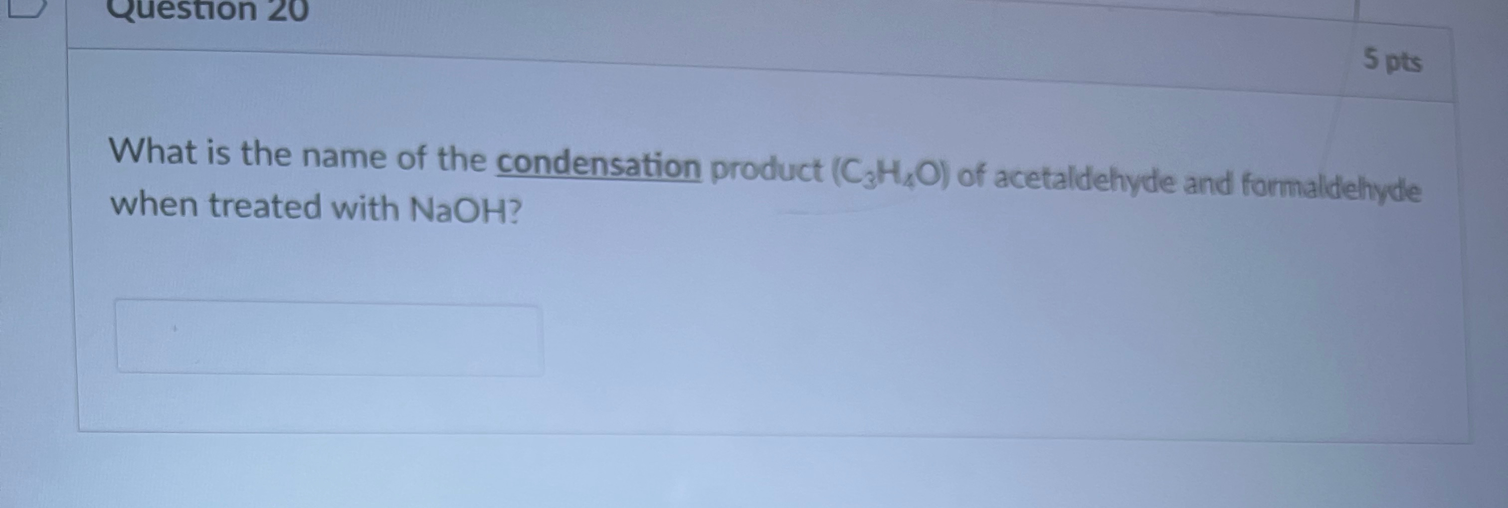 Solved What is the name of the condensation product (C3H4O) | Chegg.com