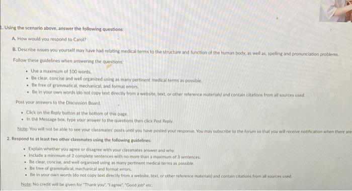 Using the scenario above, answer the following | Chegg.com