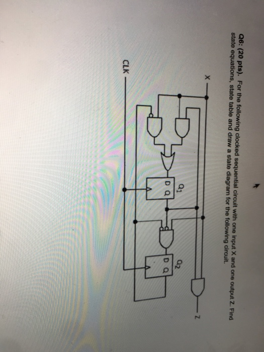 Solved Q6: (20 pts). For the following clocked sequential | Chegg.com