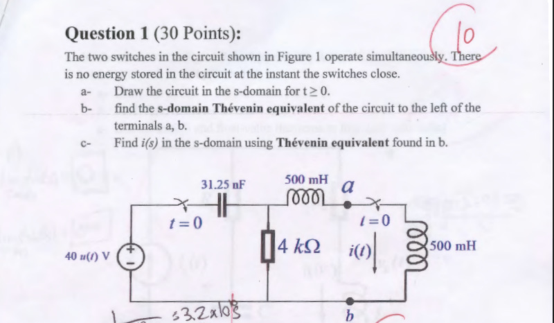 Solved Question 1 (30 ﻿Points):The two switches in ﻿the | Chegg.com