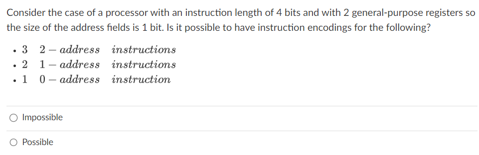 Solved Consider the case of a processor with an instruction | Chegg.com
