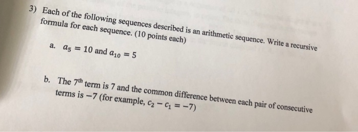 Solved 3) Each of the following sequences described is an | Chegg.com