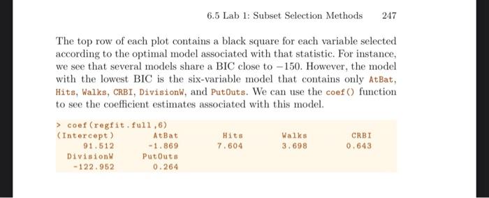 Solved 1. Best subset selection Consider the Hitters data | Chegg.com