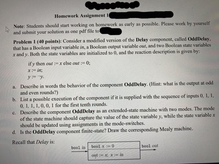 Solved Homework Assignment 1 Note: Students should start | Chegg.com