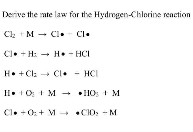 Solved Derive the rate law for the Hydrogen-Chlorine | Chegg.com