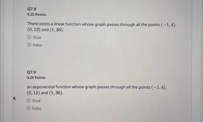 Solved 0.25 Points There exists a linear function whose | Chegg.com