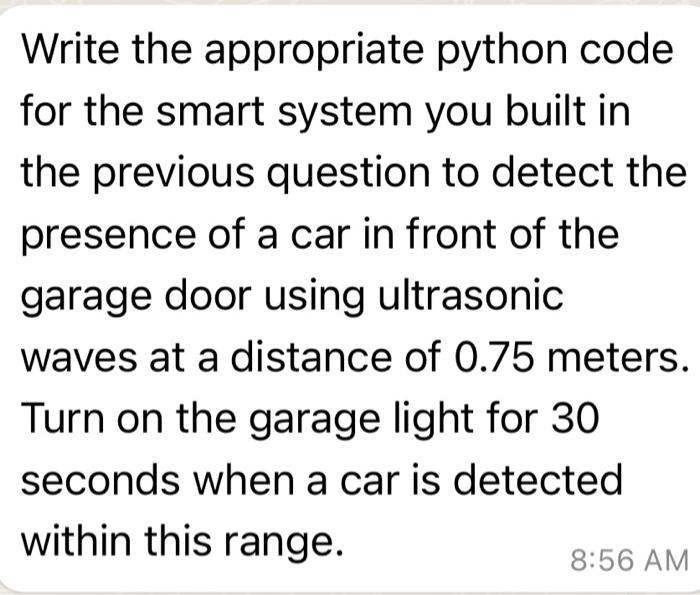 Solved Write the appropriate python code for the smart | Chegg.com
