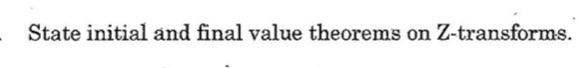 Solved State initial and final value theorems on | Chegg.com