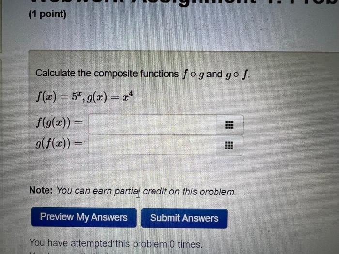 Solved Webwork-Assignment-1: Problem 12 (1 point) Let | Chegg.com