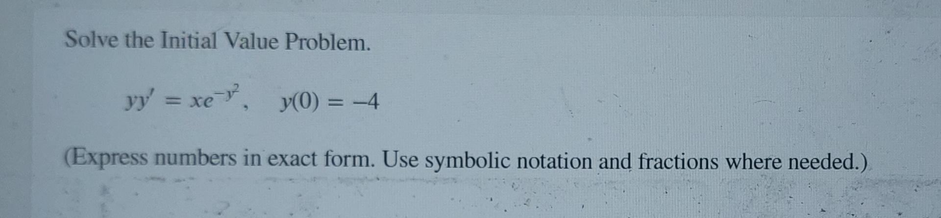 Solved Solve the Initial Value | Chegg.com