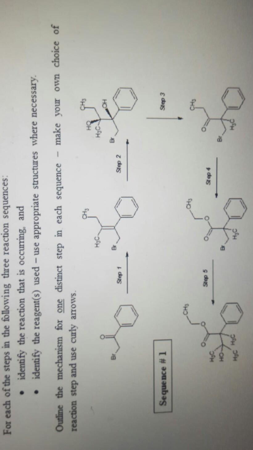 Solved For each of the steps in the following three reaction | Chegg.com