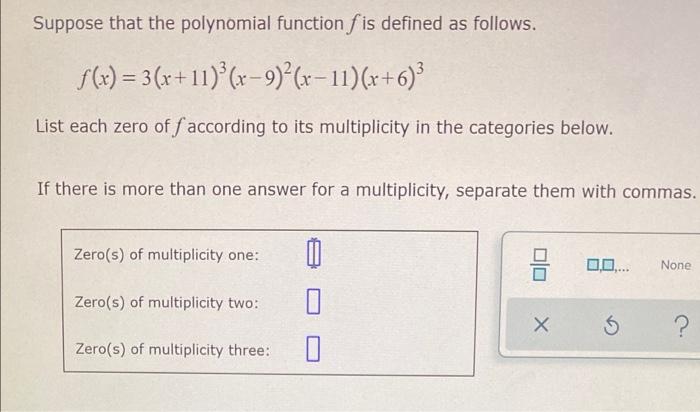 Solved Suppose that the polynomial function fis defined as | Chegg.com