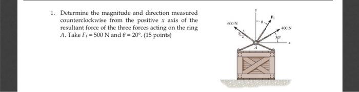 Solved 1 Determine The Magnitude And Direction Measured