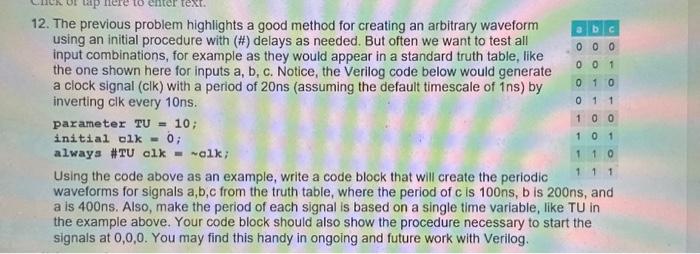 Solved 12. The previous problem highlights a good method for | Chegg.com