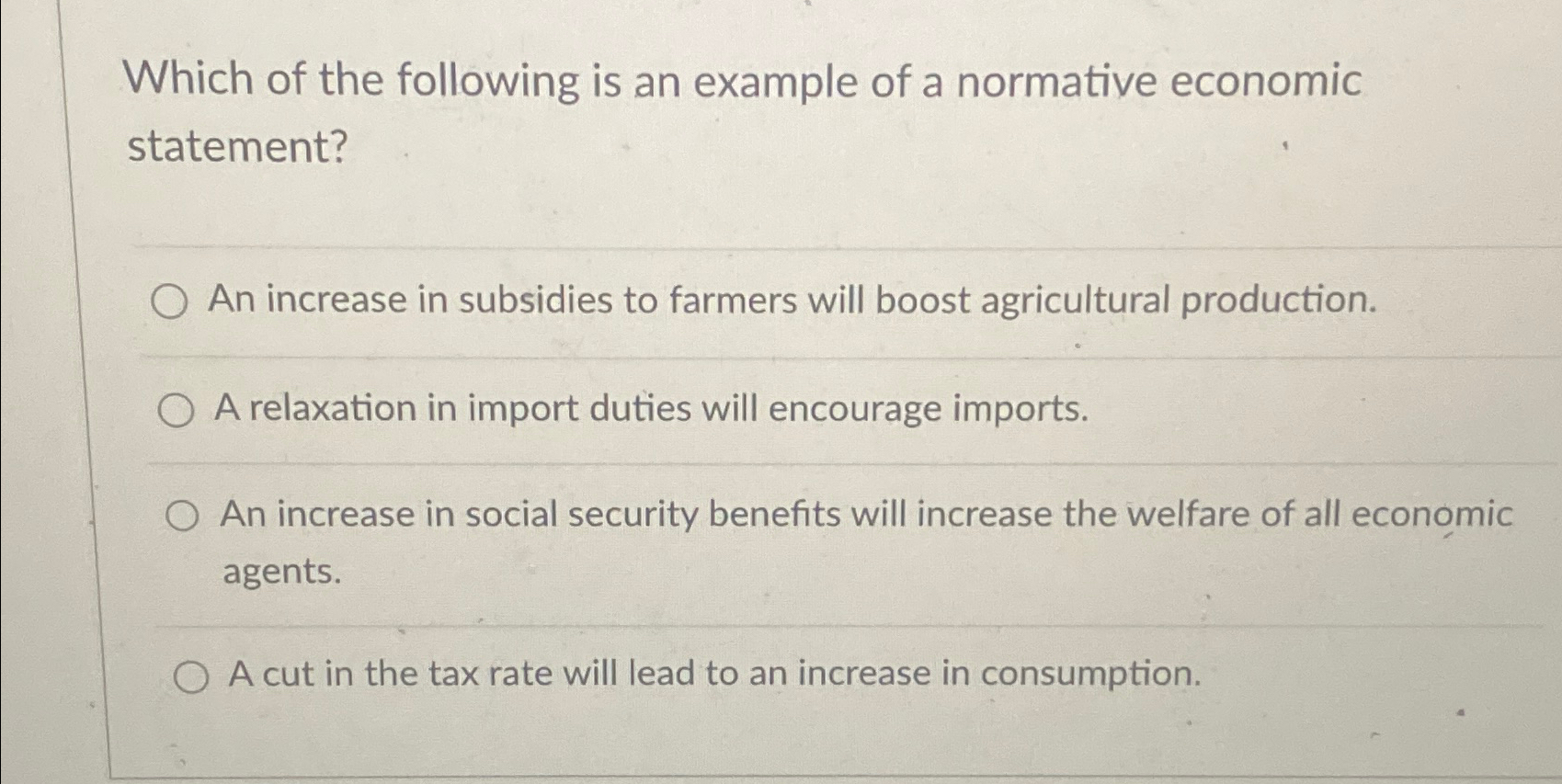 Solved Which of the following is an example of a normative | Chegg.com