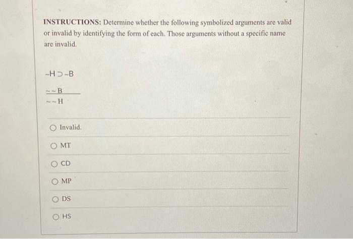 INSTRUCTIONS: Determine whether the following | Chegg.com