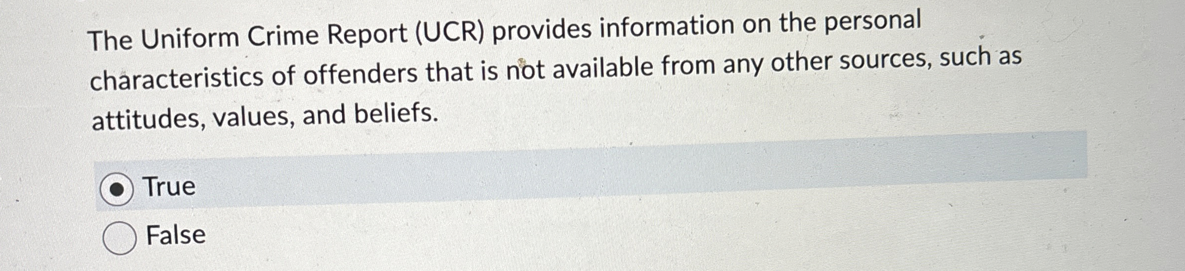 Solved The Uniform Crime Report (UCR) ﻿provides information | Chegg.com