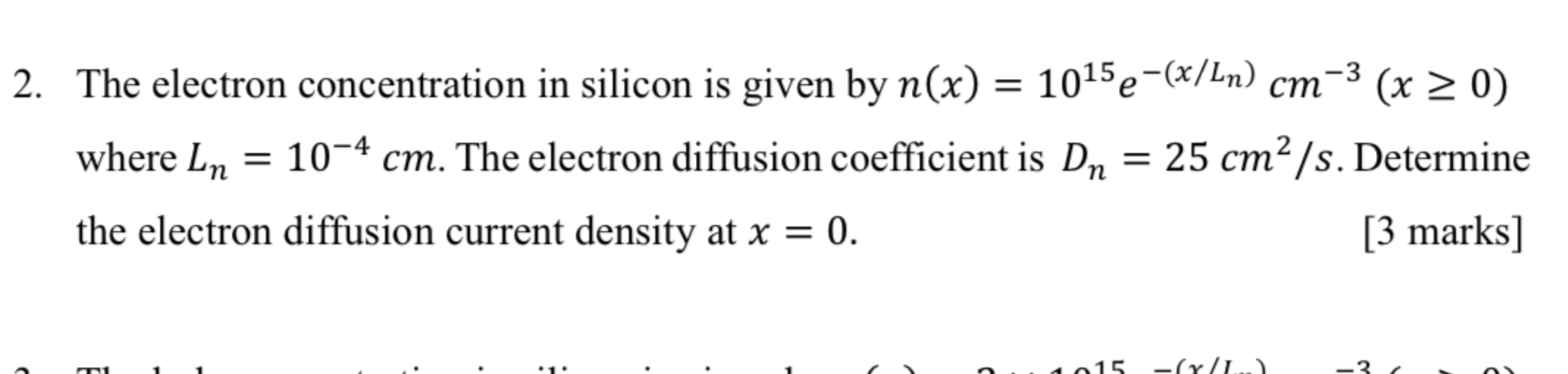 Solved The electron concentration in silicon is given by | Chegg.com
