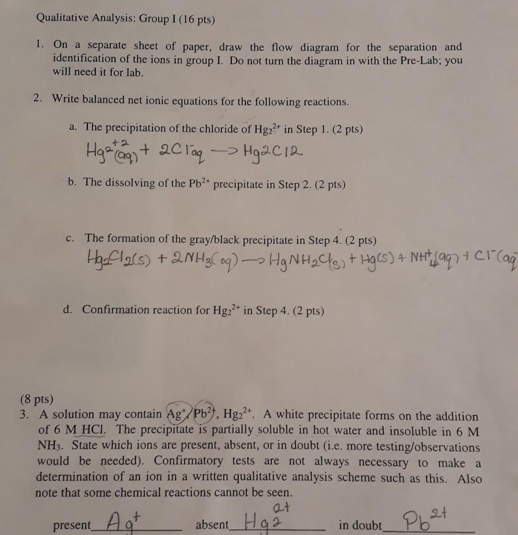 Solved Qualitative Analysis: Group I (16 pts) 1. On a | Chegg.com