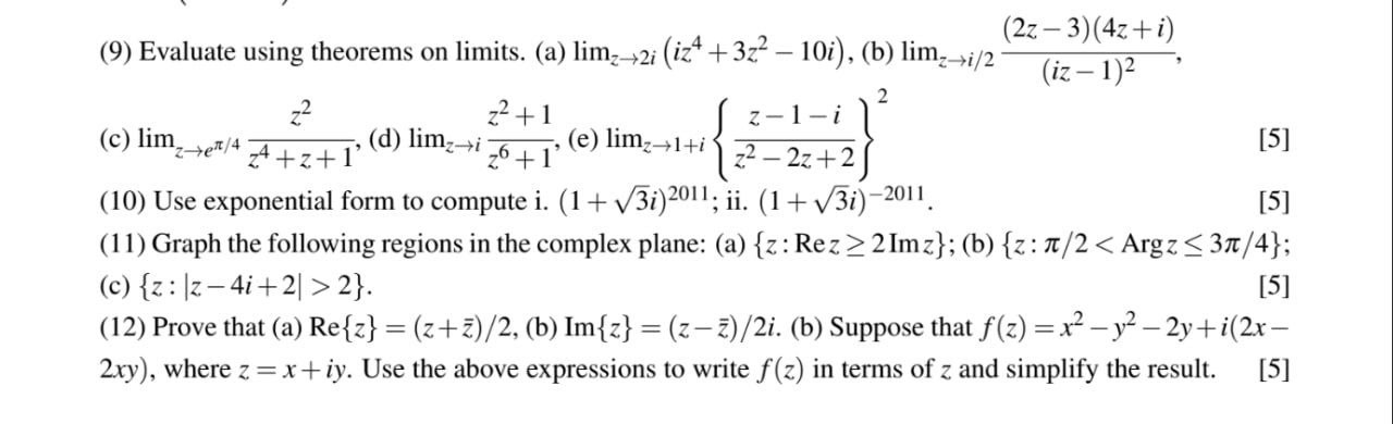 (9) ﻿Evaluate using theorems on | Chegg.com