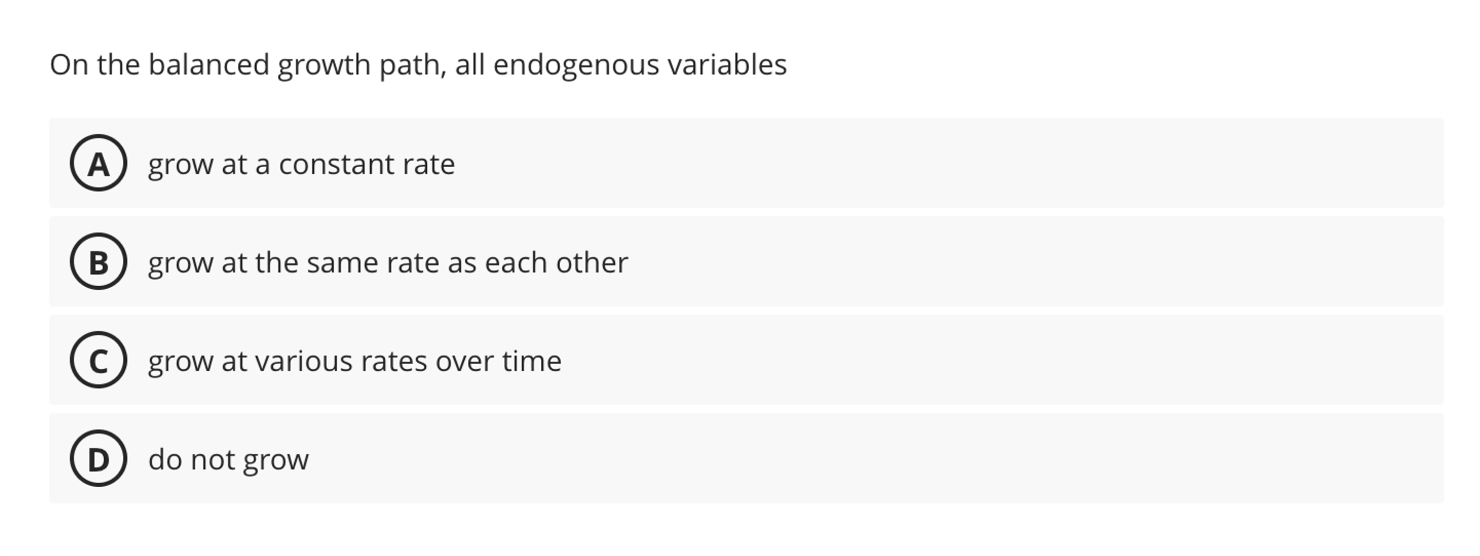 Solved On the balanced growth path, all endogenous | Chegg.com