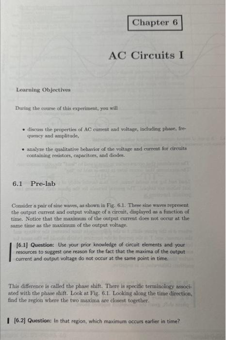 Solved Learning Objectives During the coune of this | Chegg.com