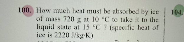 Solved How much heat must be absorbed by ice of mass 720g | Chegg.com