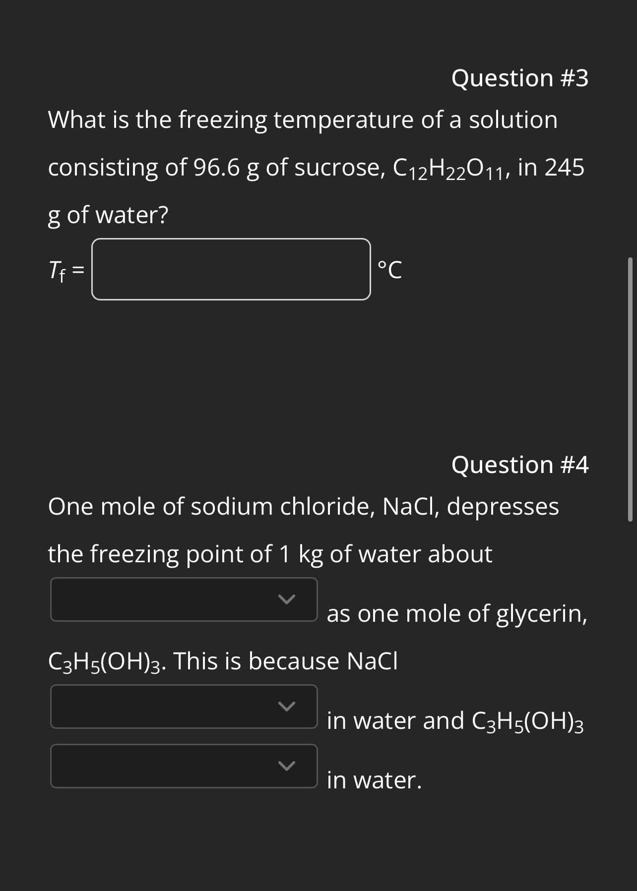 Solved Question #3What is the freezing temperature of a | Chegg.com